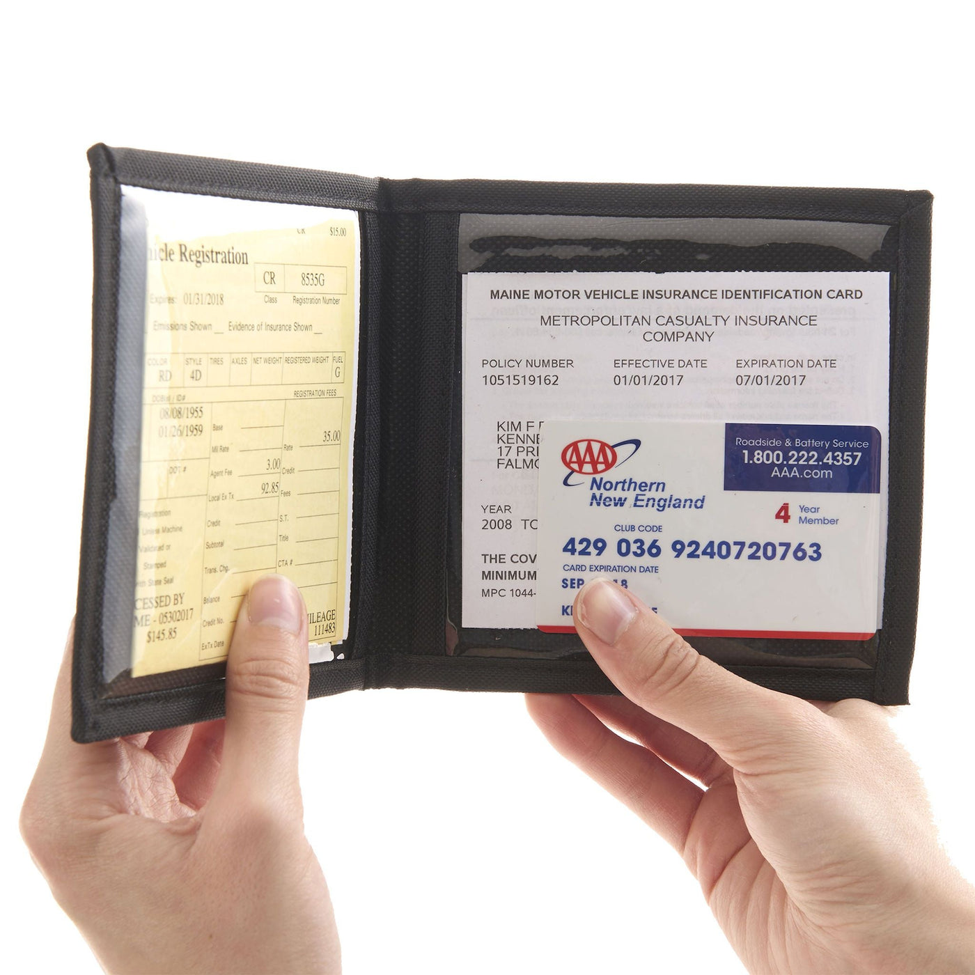car visor document holder